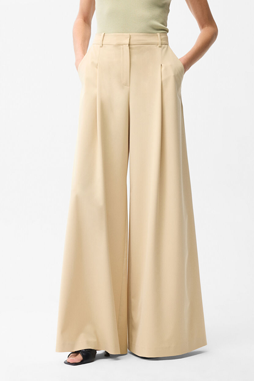 Green Side-Pocket Wide-Leg Pants 15346286000-023 | adL